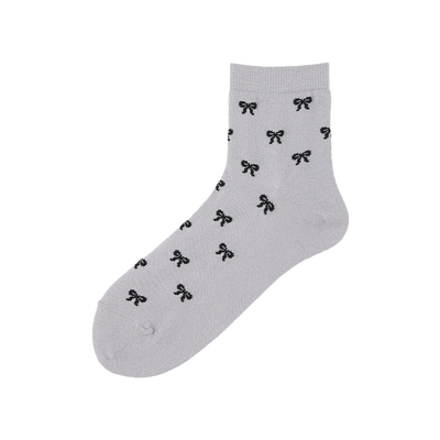 Tabio金葱蝴蝶结袜子女秋冬百搭日系中筒袜甜美堆堆袜配小皮鞋袜