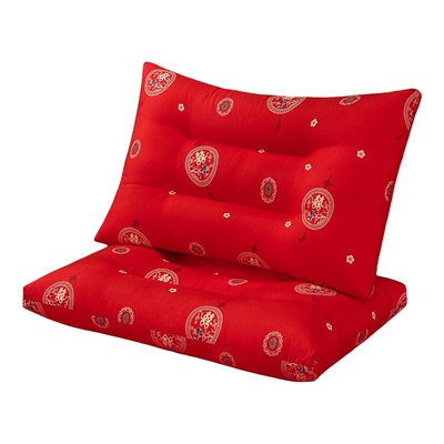 结婚大红双囍磨毛长方形枕芯