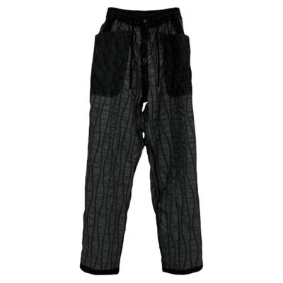 褶皱面料波浪双面直筒裤