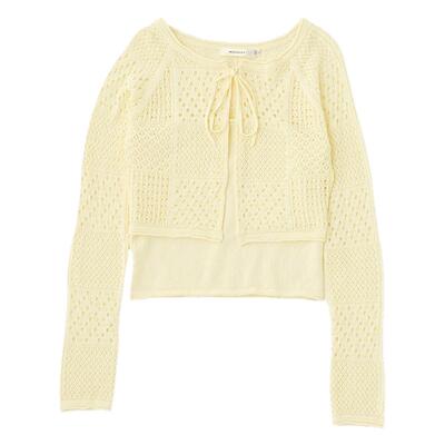 MOUSSY 夏季波西米亚度假风两件套针织开衫010ISH70-3231