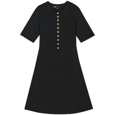 Maje法式时尚圆领短袖针织连衣裙