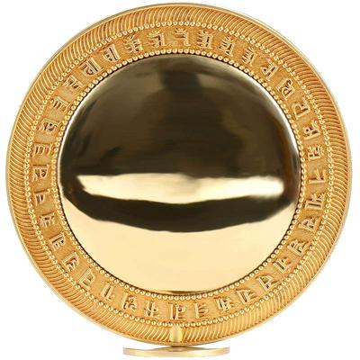 藏村光面随身凸面镜准提铜镜摆件