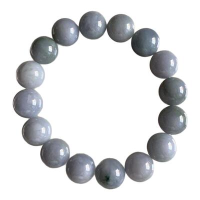 缅甸翡翠手串烟紫色蓝色13.4mm