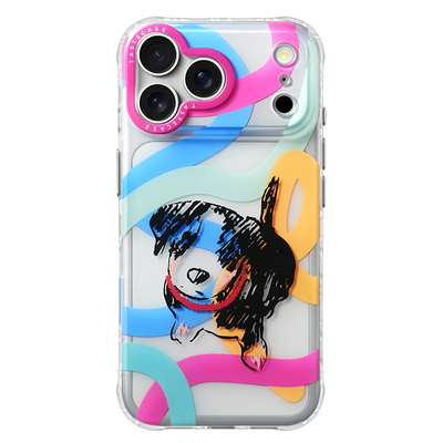 全包相机按键-素描小狗手机壳