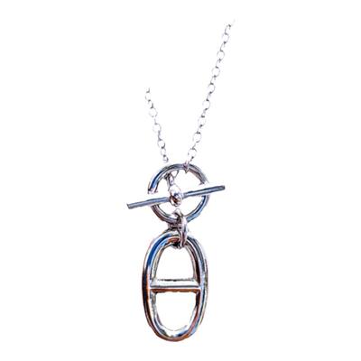 猪鼻子小众圆圈OT扣锁骨链纯银