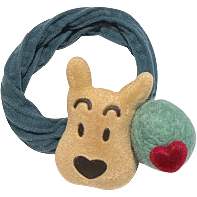 可爱小狗爱心球球条纹扎头发绳