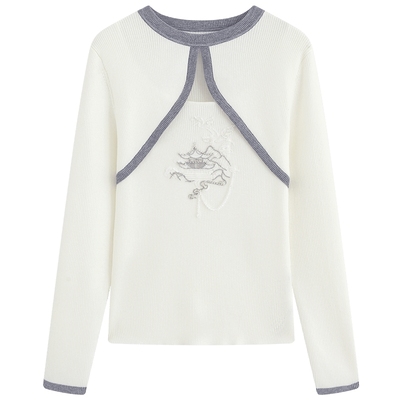 FEXATA国风刺绣毛针织衫