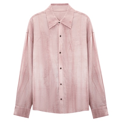 亚麻莱赛尔粉色衬衫外套女高级感