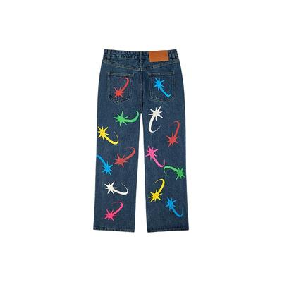 starwalk后腿满印流星牛仔裤