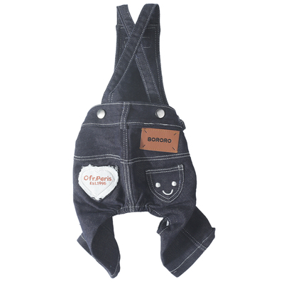 BORORO小狗狗秋冬牛仔裤衣服四脚衣中小型犬雪纳瑞比熊裤子小狗