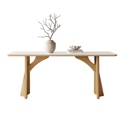 奥古斯特飞鸦实木岩板餐桌