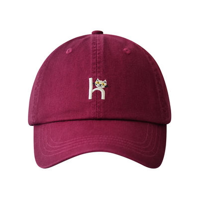 Himade精致刺绣小h猫棒球帽子