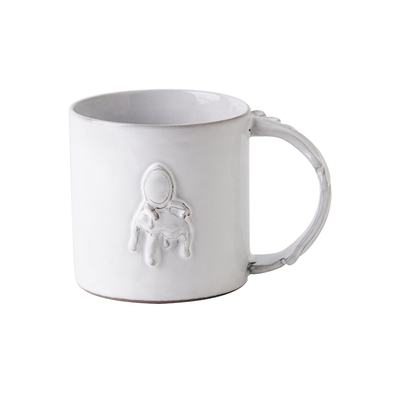 韩国进口Hye hwa yo黑陶白釉浮雕手作马克杯茶杯 餐碗餐盘餐具