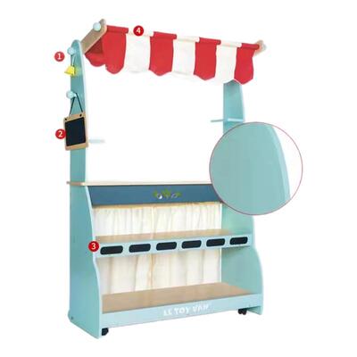 英国Le Toy Van咖啡铺过家家木玩具收纳架小蜜蜂超市购物甜心商店
