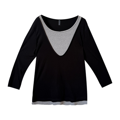 大码女装宽松显瘦针织打底衫