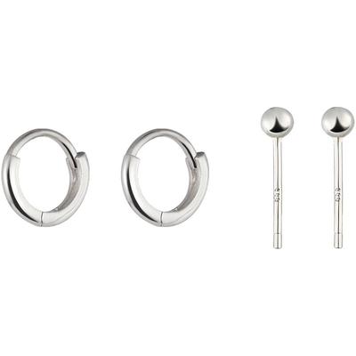 ZEGL999银小耳圈耳钉女