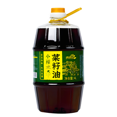 绿品安小榨菜籽油4升大瓶装