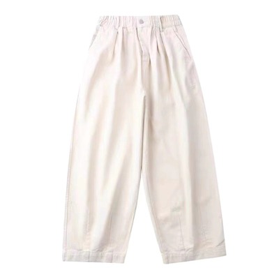 松紧复古直筒阔腿裤百搭