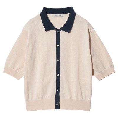 green label relaxing 26秋季新品女装通勤配色针织POLO衫