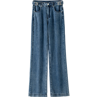 BANANABABY高腰直筒牛仔裤