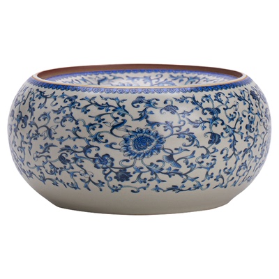 青花缠枝莲米黄汝窑茶洗茶具配件