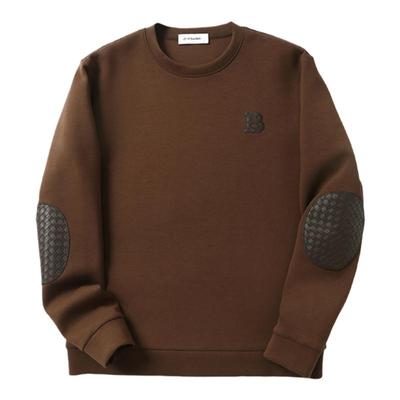 手肘编织休闲套头卫衣