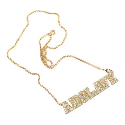 镶钻基础字母LOGO潮流嘻哈项链