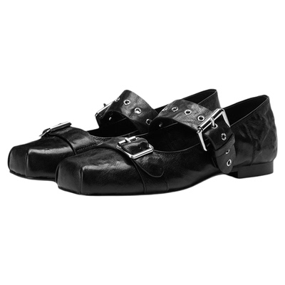 气质时尚一字扣带浅口单鞋