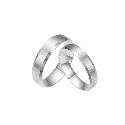 周六福素圈情侣戒日常通勤S925银质感细腻纹理清晰跨年礼物送女友