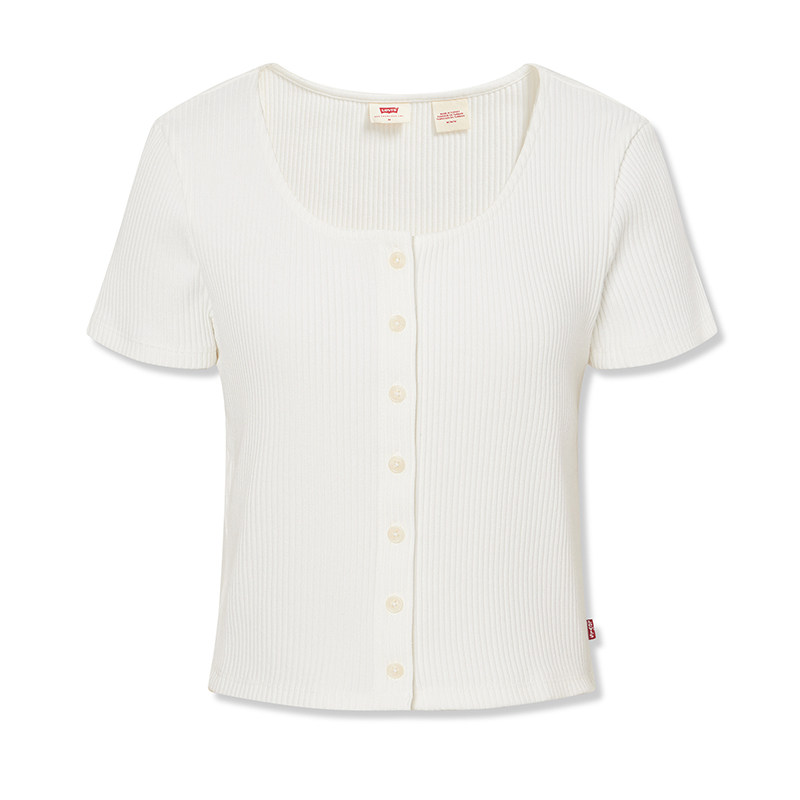 【商场同款】Levi's李维斯23秋季新款女士米白色短袖A3389-0000_虎窝淘
