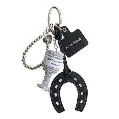 AbbottVINTAGE【酒鬼挂件】编织酒杯挂绳复古串珠百搭包包挂件