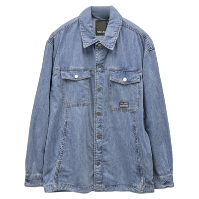 春秋季百搭宽松牛仔衬衫