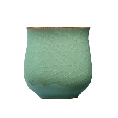 青瓷冰裂纹陶瓷茶杯中式主人杯