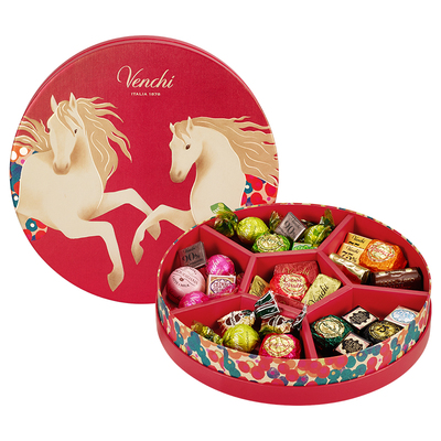 Venchi巧克力马年限定圆形礼盒