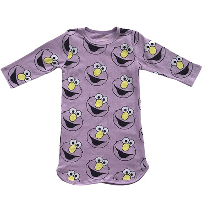 春夏儿童长袖连体睡衣女宝宝睡裙