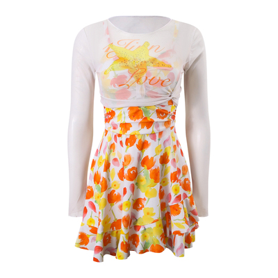 法式度假大码遮肚显瘦连体泳衣