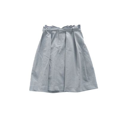 LONSLAN复古灰色百褶半身裙