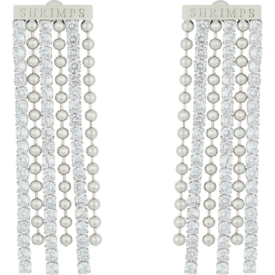 【新年礼物】SHRIMPS 女华丽吸睛锆石银色金属流苏耳环