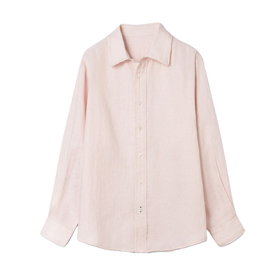 Sue.M 【手工拉毛流苏边】100%进口亚麻衬衫26春老钱风宽松衬衣女