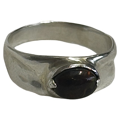 PQ手工制925银镶嵌天然火玛瑙戒