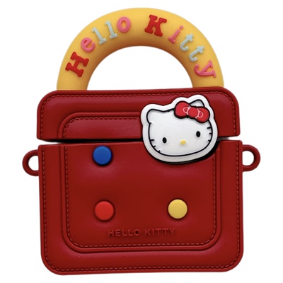 可爱KT猫公仔手提包适用苹果新4代airpods蓝牙无线耳机保护套airpods1/2/3硅胶软壳airpodspro三代女新款小众