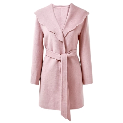 【菲妮尔Fairy】100%绵羊毛气质通勤双面呢大衣翻领轻奢毛呢外套