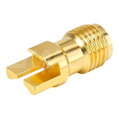 谷波互连SMA母边缘夹板连接器 PCB板厚1.6-1.7mm 26.5G SMA-KHD17