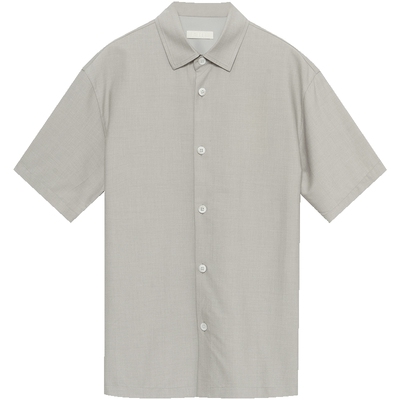 灰色休闲男士短袖衬衫