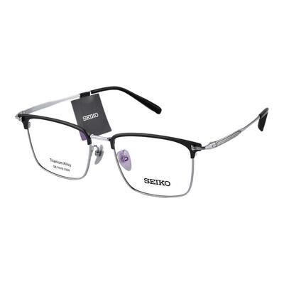 SEIKO精工眼镜架钛合金商务半眉毛框眼镜框可配近视镜片DE11019