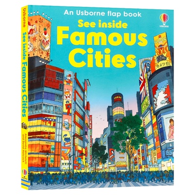 Usborne偷偷看里面揭秘系列探秘名城 英文原版绘本 See Inside Famous Cities 英语启蒙早教认知趣味科普 亲子翻翻故事纸板书