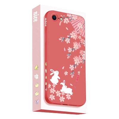 苹果se手机壳新款兔子女款可爱卡通iPhonese三代5s直边液态硅胶SE1全包防摔se2二代简约se3手机套i超薄ip外壳