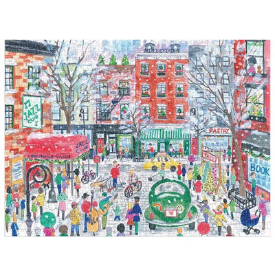 galison丝绒拼图成人版1000片格林威治圣诞节送情侣生日圣诞礼物