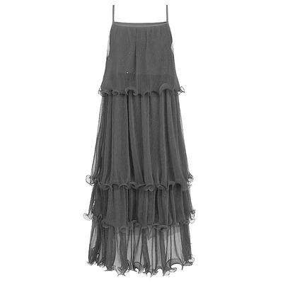 s.deer荷叶边网纱蛋糕裙连衣裙