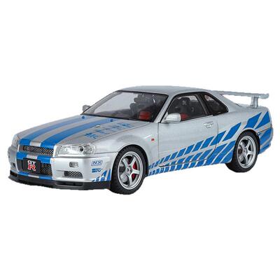 1:18日产GTR战神R34合金车模仿真汽车模型跑车男孩玩具车收藏摆件